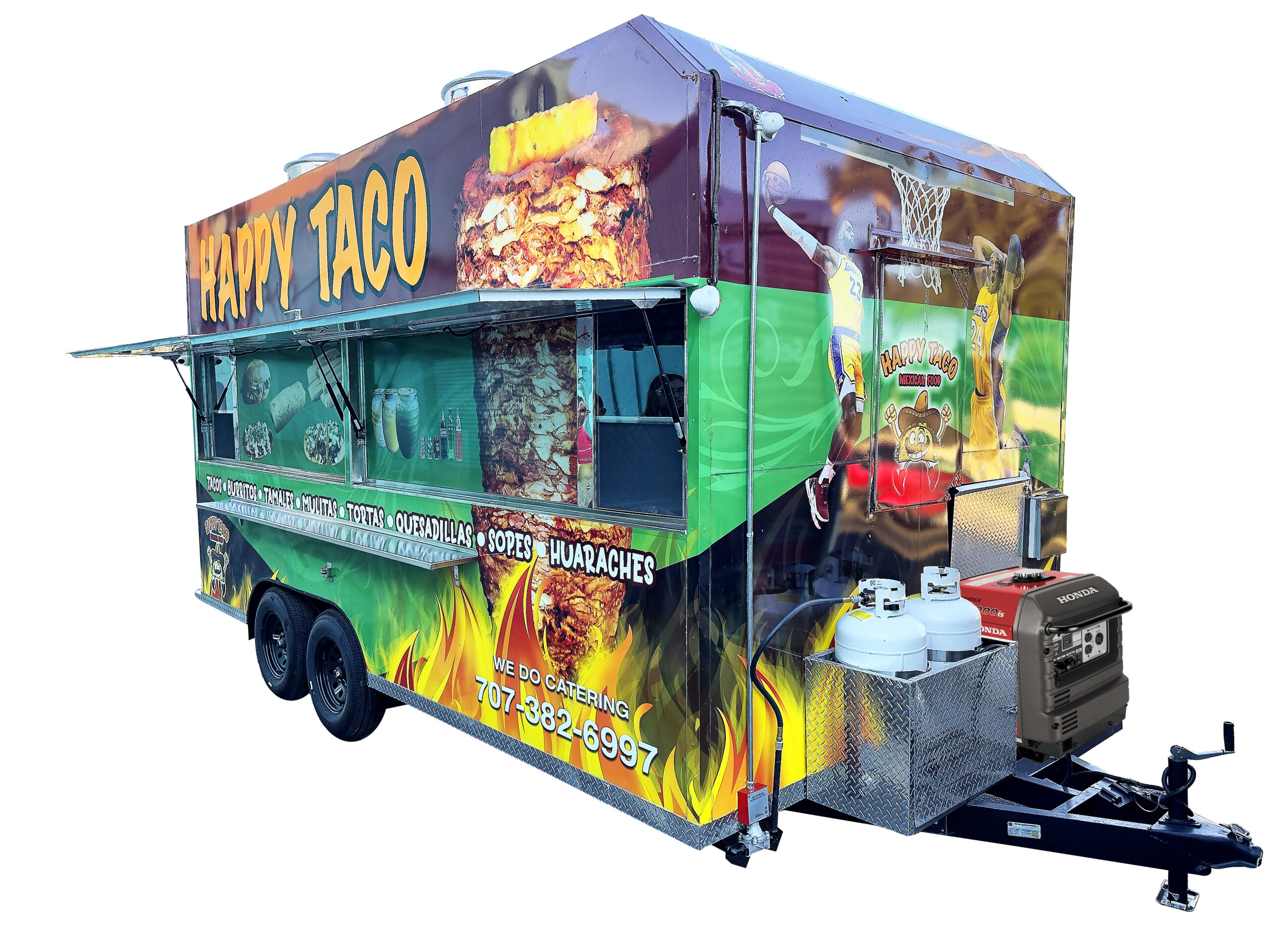 Tacos Step-in Food Trailer with Vertical Broiler - 16' - Kareem Carts ...