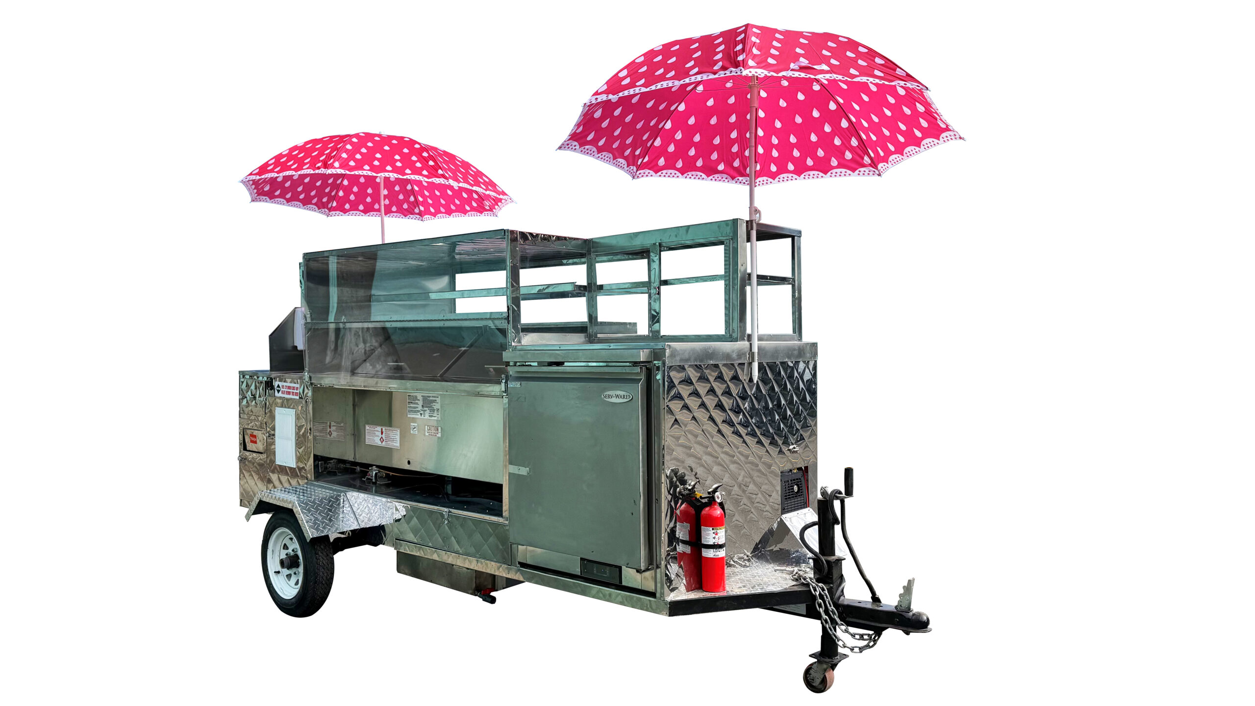 4-Well Steam Table Trailer Cart Tamales & Hot Dogs